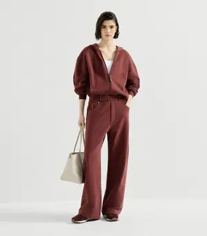 Brunello Cucinelli French Terry Full Zip Hoodie With Monili Beading