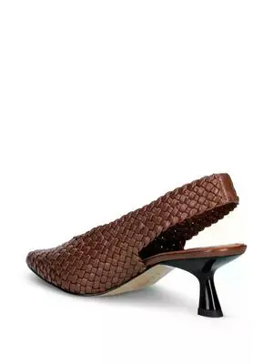 SOULIERS MARTINEZ Bianca Woven Slingback Pumps