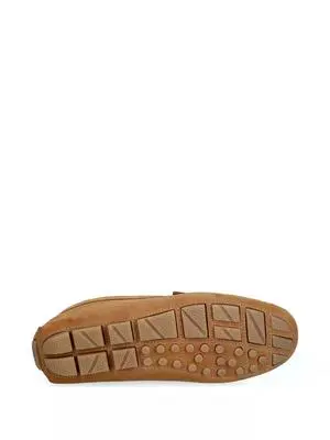 POLLINI Suede Loafers With Logo Plaque