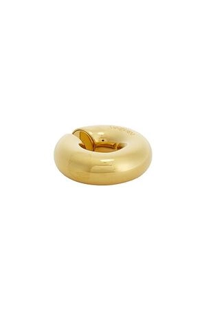 Saint Laurent Oversized Tubular Earcuff In Gold Tone Brass - Dore