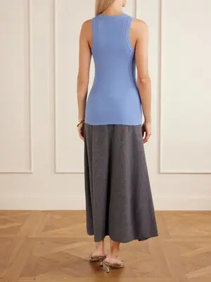 LISA YANG Ribbed Cotton And Cashmere-blend Tank Top
