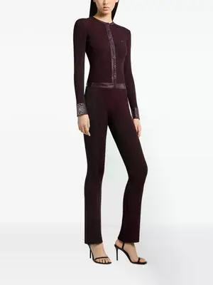 COURREGES Ribbed-knit Cardigan With Vinyl Trim