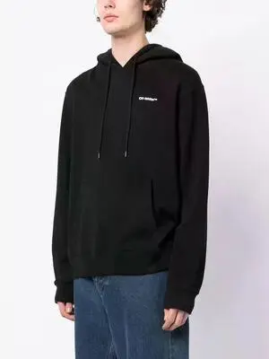 Off-White Diagonal Stripe Hoodie - Black