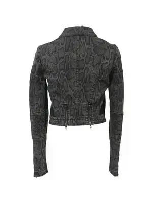 Stella McCartney Snake-print Denim Jacket - Grey