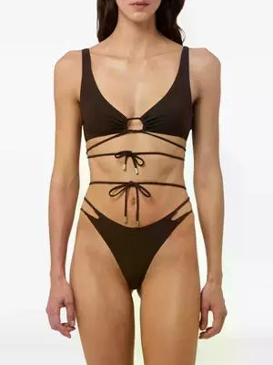 Moschino Wrap-around Tie-fastening V-neck Bikini Top
