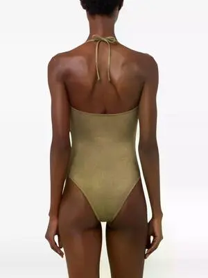 Moschino Smiley® Detail Lurex One-piece Swimsuit