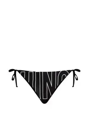 Moschino Print Side-tie Bikini Bottoms - Black