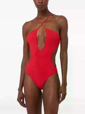 Moschino Cut-out Halterneck Swimsuit