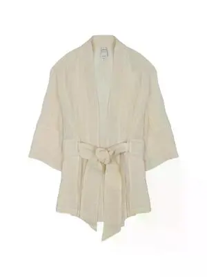 120% Lino Belted Kimono - Neutrals