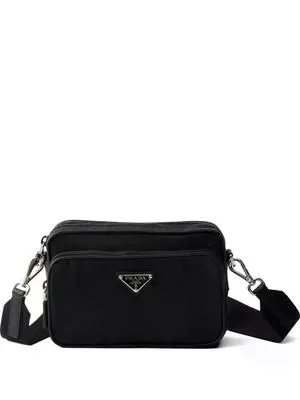 Prada Re-nylon And Saffiano Leather Shoulder Bag - Black