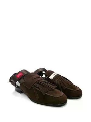 BED J.W. FORD Bed J.W. Ford Loafer-Style Leather Sandals With Fringe Detail Brown