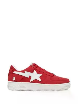 A BATHING APE Sta Low Suede Sneakers - Red