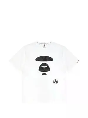 AAPE BY *A BATHING APE Camo-print Logo-patch T-shirt - White