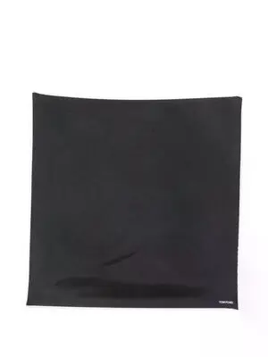 TOM FORD Logo-print Pocket Square Black