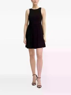 Armani Exchange Sleeveless Pleated Mini Dress - Black