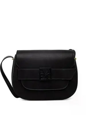 Armani Exchange Susy Logo-plaque Foldover Saddle Bag - Black