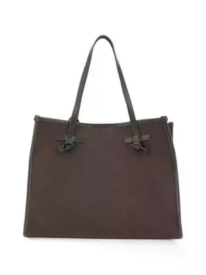 MARCELLA CLUB Large Tote Bag With Leather Trims - Brown