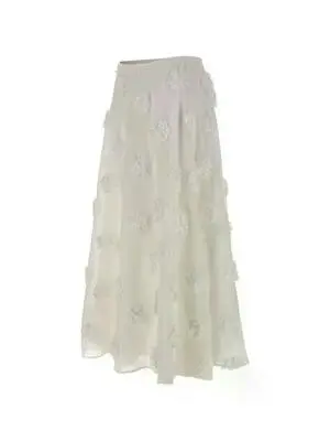 HERSKIND Floral Appliqué Organza Skirt