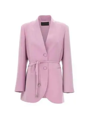 ELENA MIRÒ Collarless Blazer - Pink