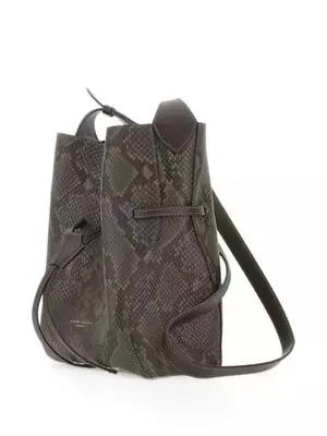 GIANNI CHIARINI Sienna Python-print Leather Shoulder Bag - Brown