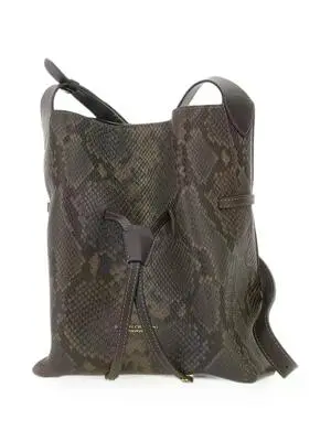 GIANNI CHIARINI Sienna Python-print Leather Shoulder Bag - Brown