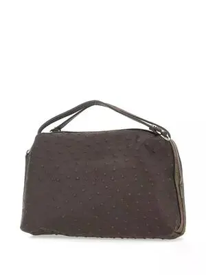 GIANNI CHIARINI Alifa Ostrich-effect Tote Bag - Brown