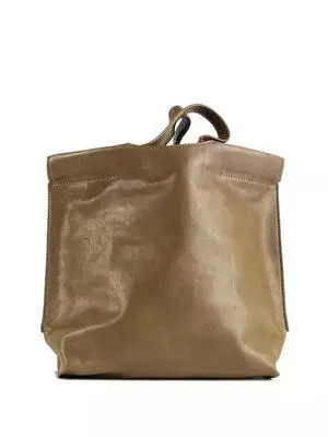 BEA MOMBAERS Matte Leather Shopper Tote Bag - Green