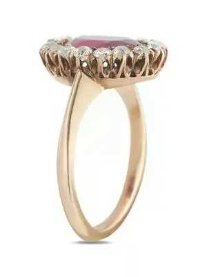 LB EXCLUSIVE 18k Rose Gold Oval Ruby And Diamond Ring
