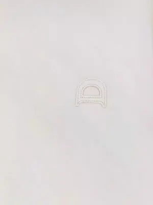 DUNST Logo-patch Long-sleeved Polo Shirt - Neutrals