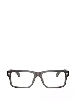Versace Medusa Plaque Rectangle-frame Glasses - Grey