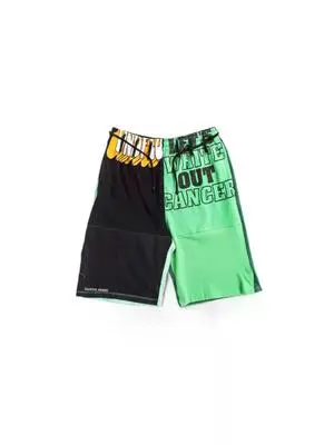 MARINE SERRE Graphic Print Panelled Shorts - Green