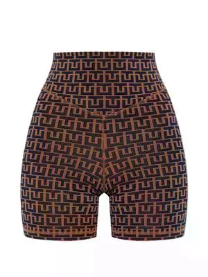 The Upside Castilla Printed High-Waisted Shorts Brown