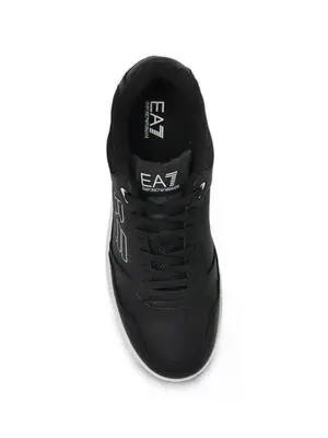 EA7 Logo Panel Leather Sneakers