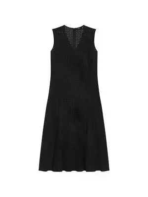 Theory V-neck Midi Dress With Eyelet Detailing