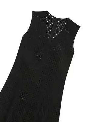 Theory V-neck Midi Dress With Eyelet Detailing