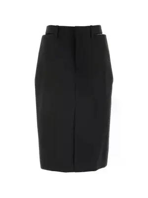 JIL SANDER Wool Skirt With Cut-out Detail - Black