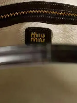 Miu Miu Ivy Logo-embossed Leather Tote Bag