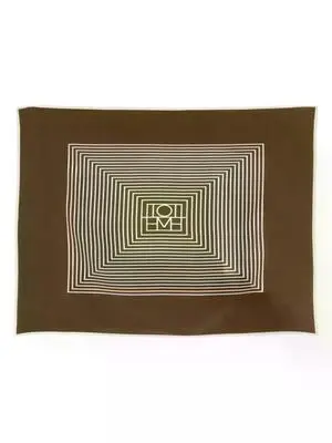 TOTEME Logo-print Silk Scarf Brown