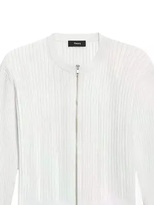 Theory Pointelle Ribbed Cardigan - White