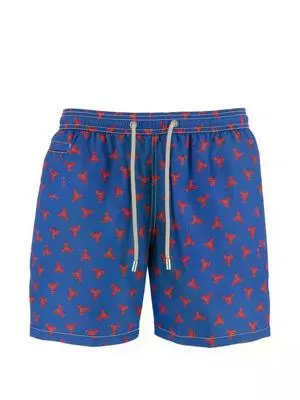 MC2 SAINT BARTH Lobster Print Swim Shorts - Blue