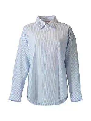 THE LADY AND THE SAILOR Striped Seersucker Shirt - Blue