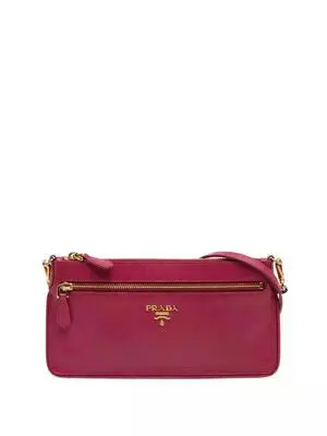Prada Saffiano Lux Top Zip Crossbody Bag - Pink
