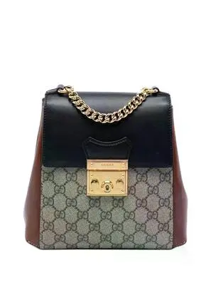 Gucci Gg Supreme Padlock Backpack - Neutrals