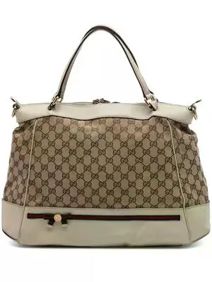 Gucci Gg Canvas Web Mayfair Satchel - Neutrals