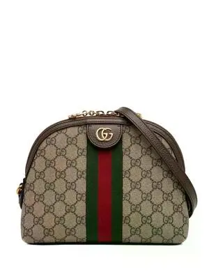 Gucci Ophidia Gg Supreme Web Detail Dome Crossbody Bag - Neutrals