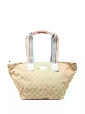 Gucci Gg Canvas Web Tote Bag - Pink
