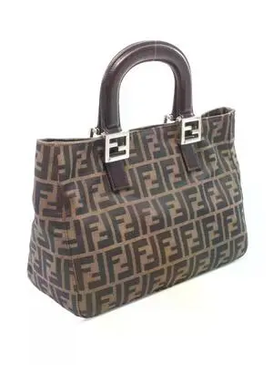 Fendi Zucca Canvas Handbag - Brown