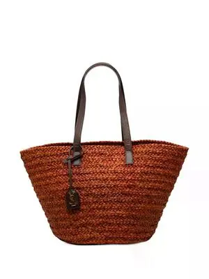 Saint Laurent 2021 Medium Raffia Panier Basket Shopper Tote Bag