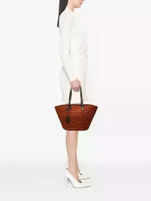 Saint Laurent 2021 Medium Raffia Panier Basket Shopper Tote Bag