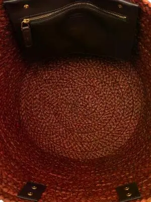 Saint Laurent 2021 Medium Raffia Panier Basket Shopper Tote Bag